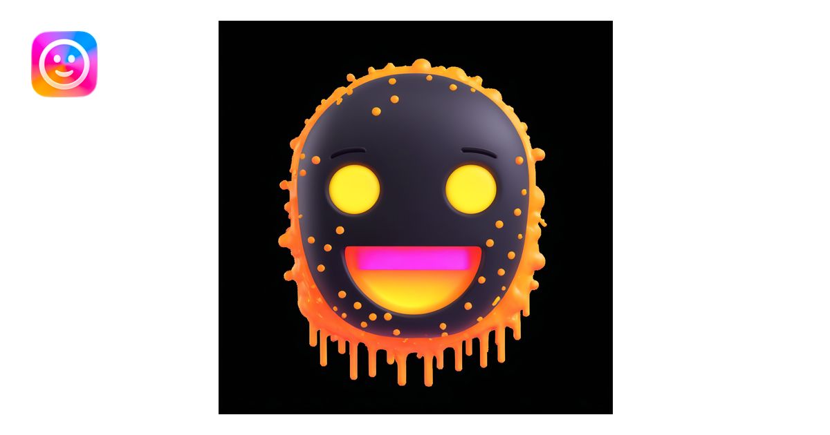 melting emoji face merging with a digital robot, emoji dissolving into ...