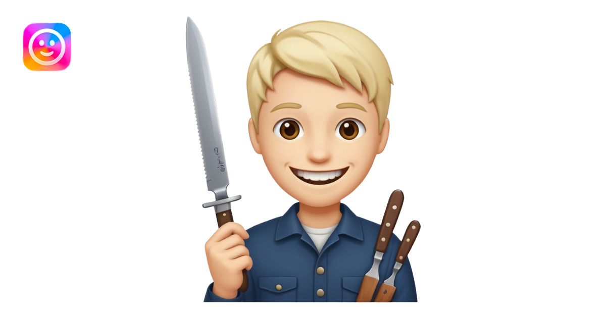 L'émoji : 😁 mais qui tien un couteau dans sa main emoji | AI Emoji ...