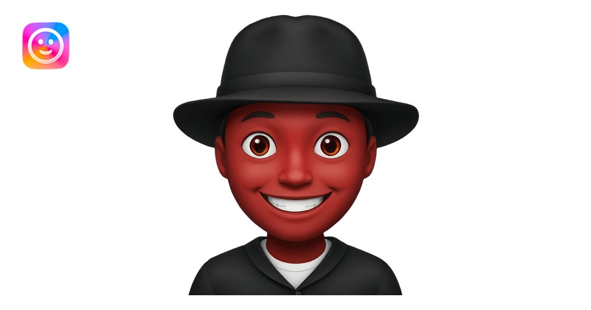 Evil face, smiling, dark red, grin, round face shape, dark style, black ...