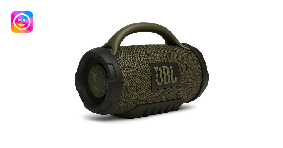 military-themed portable JBL speaker with olive green and black colors ...