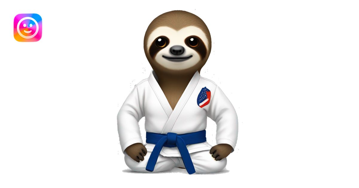 Sloth with a jiu jitsu Gi emoji | AI Emoji Generator