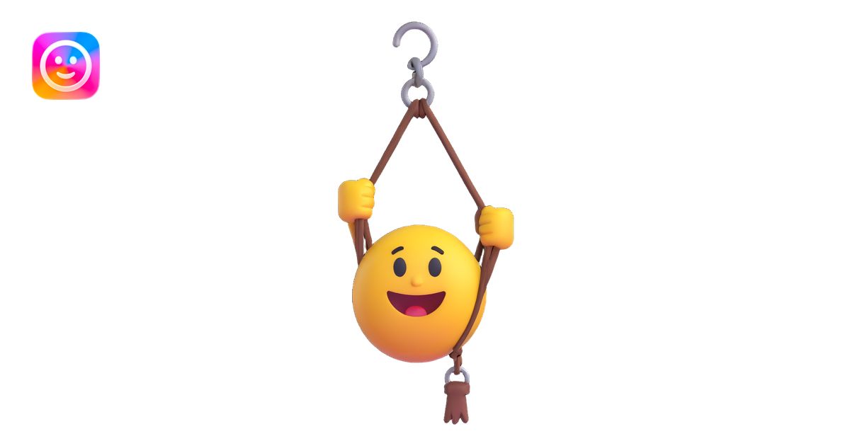 emoji-style character hanging at a gallow, simple and clear, expressive ...