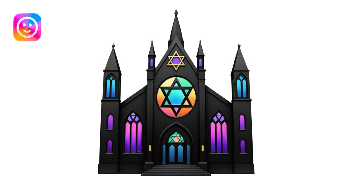 jewish synagogue temple in dark goth aesthetic style with black ...