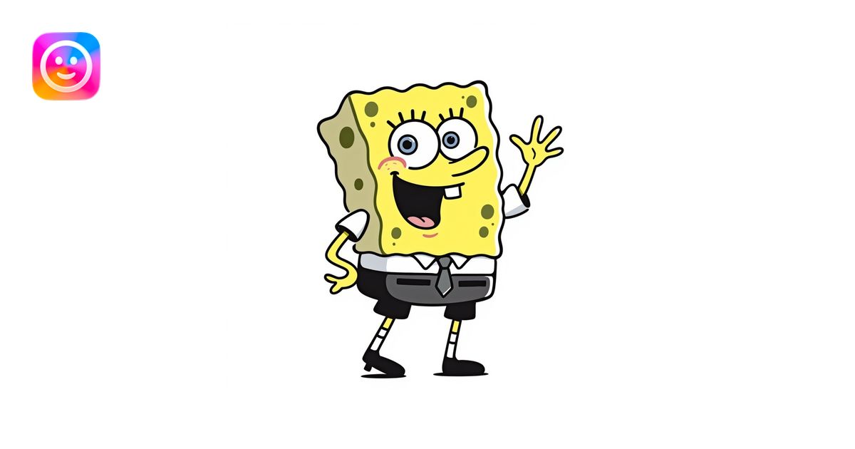 Spongebob Squarepants, hand drawn doodle style, playful lines ...