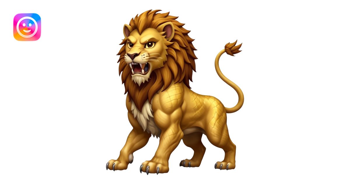 make a hyper realistic mythical lion creature with great detail emoji ...