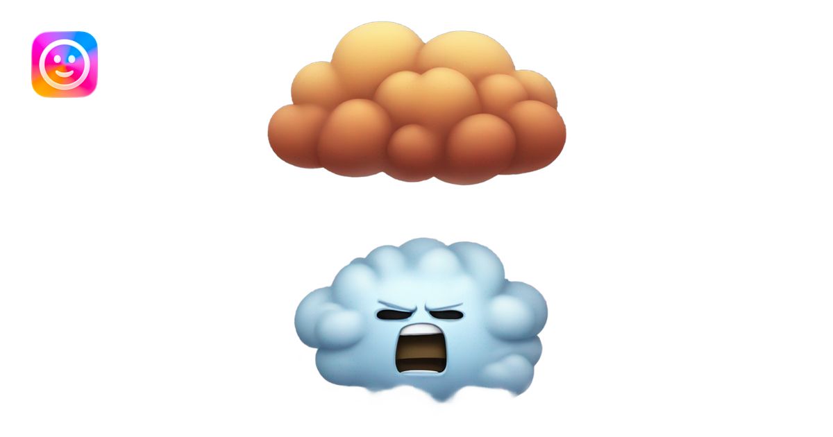 Cloud and angry emoji | AI Emoji Generator