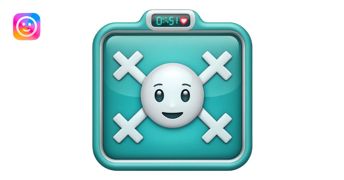 Emoji-style icon representing disease detection using a medical cross ...