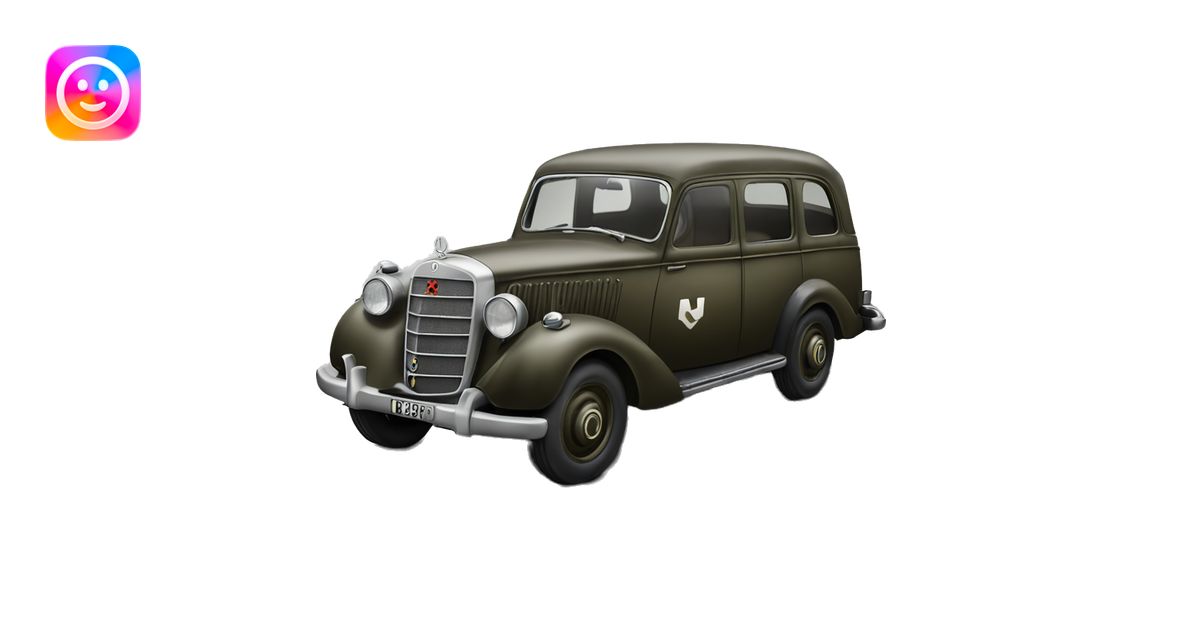 SS WW2 Mercedes German Staff Car emoji | AI Emoji Generator
