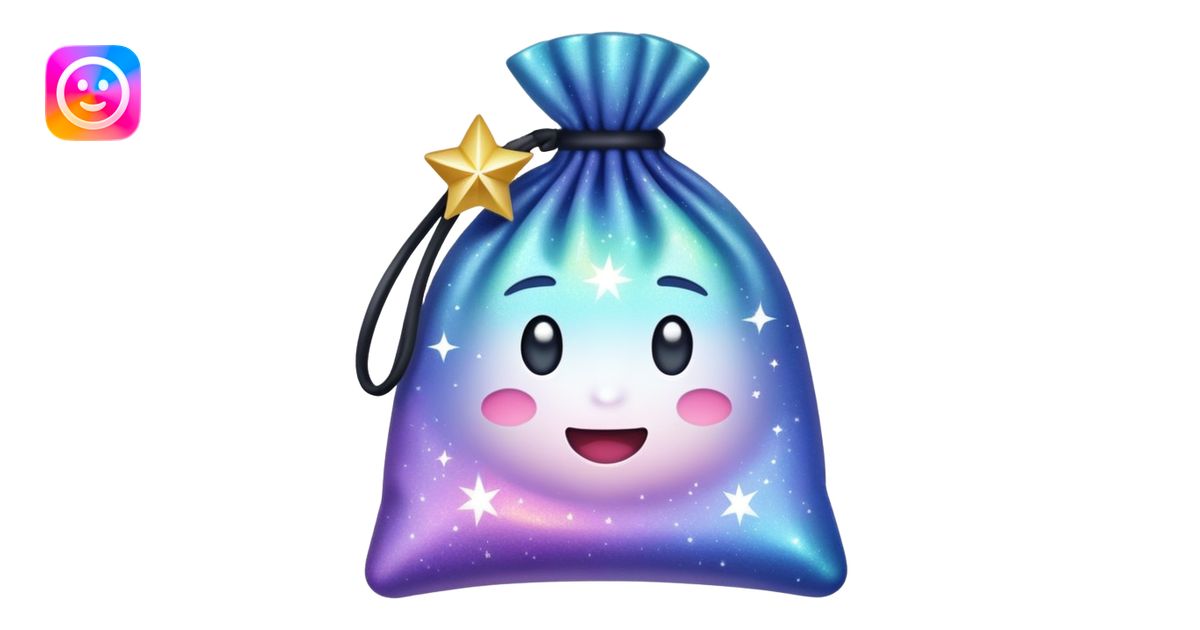 small pouch filled with stardust emoji | AI Emoji Generator
