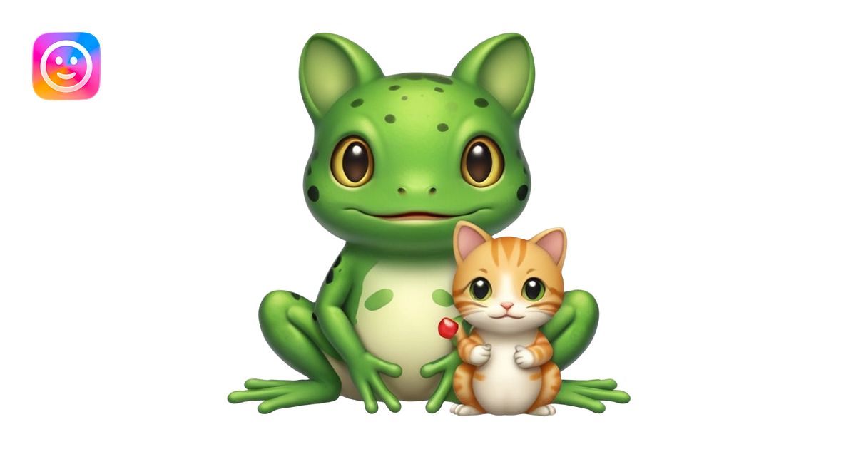 make me a good luck frog and kitten emoji | AI Emoji Generator
