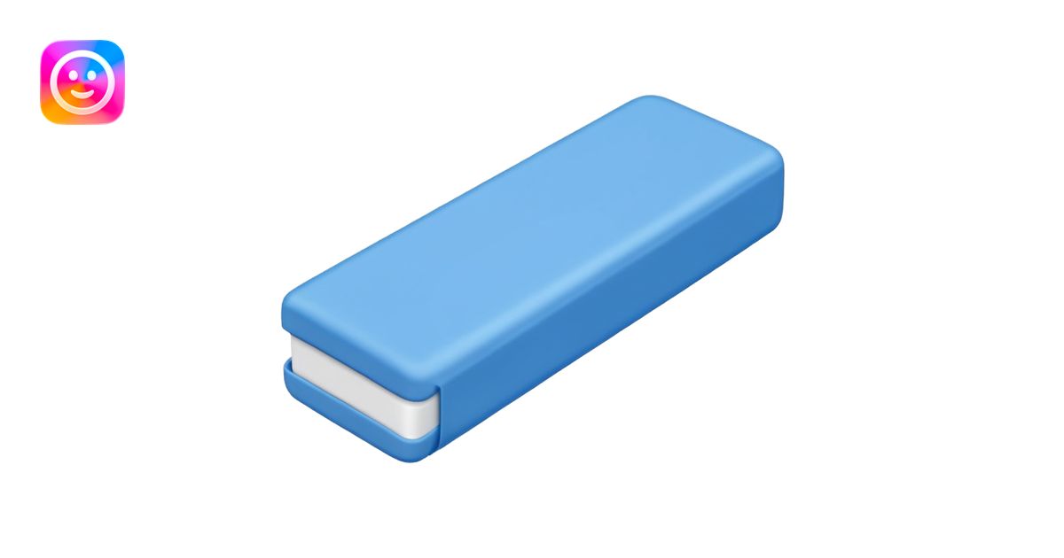 A single white eraser with blue wrap emoji | AI Emoji Generator