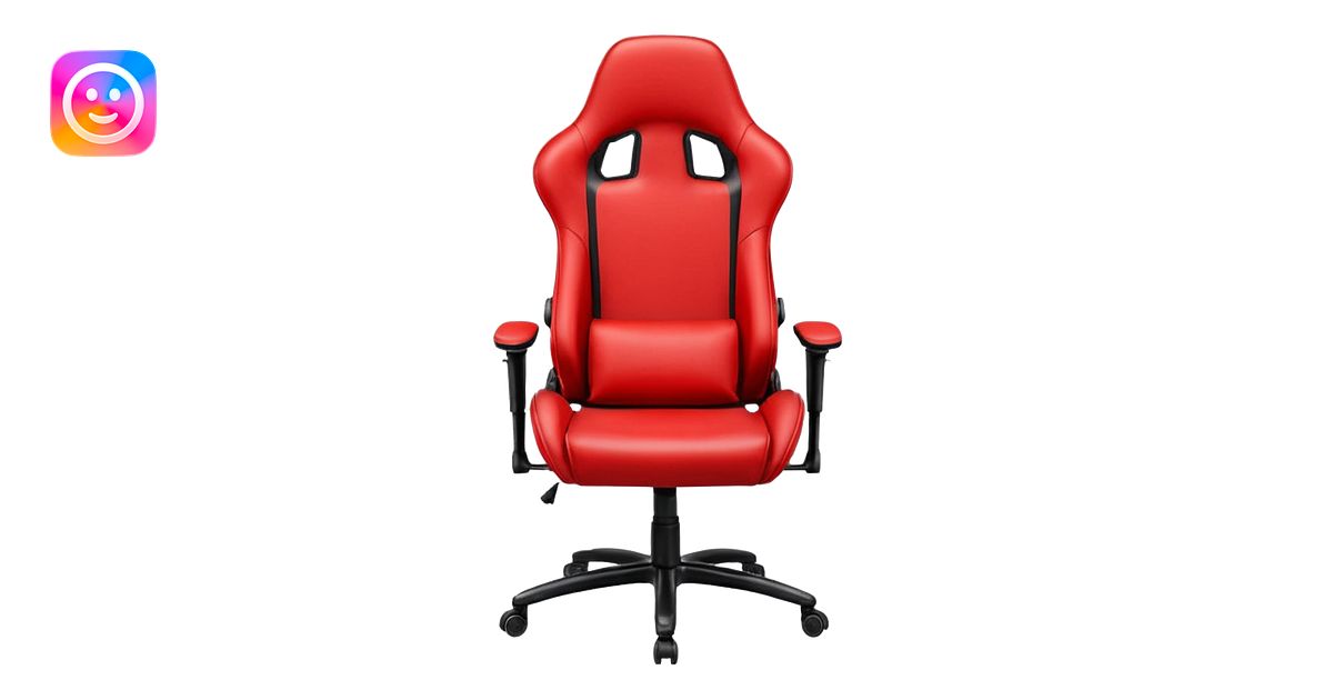 swivel gaming red colour chairs emoji | AI Emoji Generator