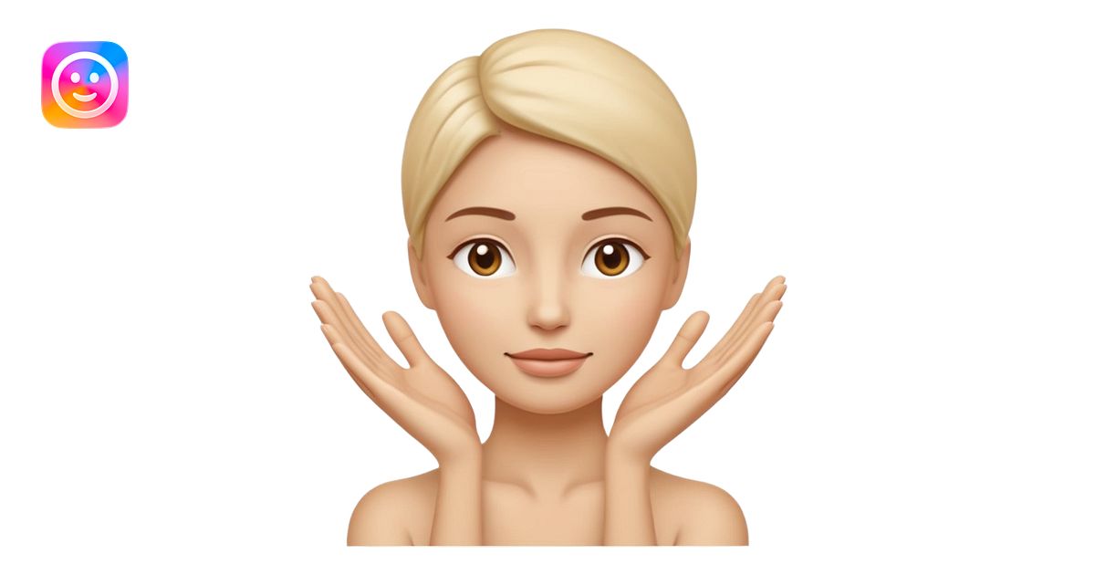 Minimal wellness-style emoji showing skin tightening, a hand gently ...