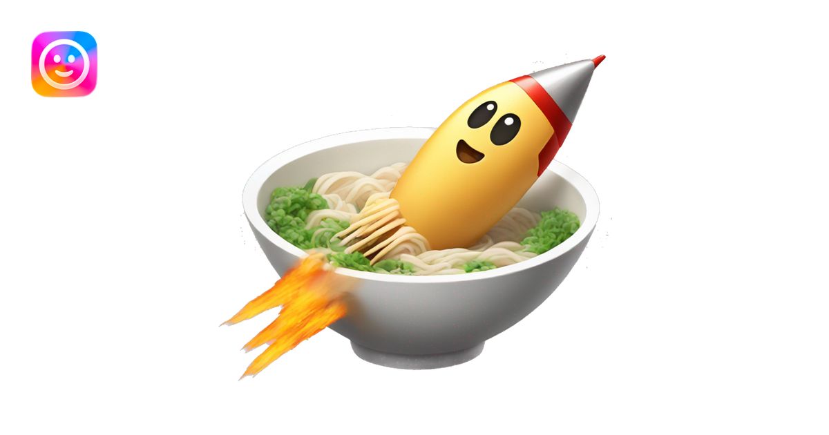 rocket in ramen bowl emoji | AI Emoji Generator