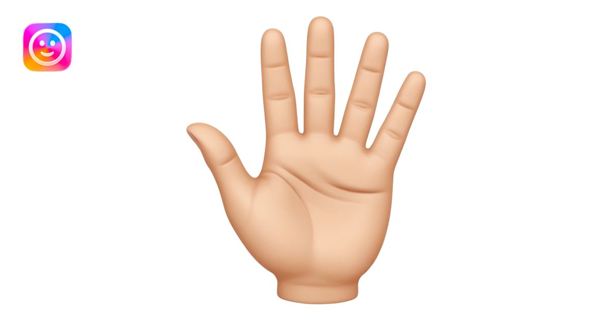 3D iPhone style emoji of a human hand making a small gesture with ...