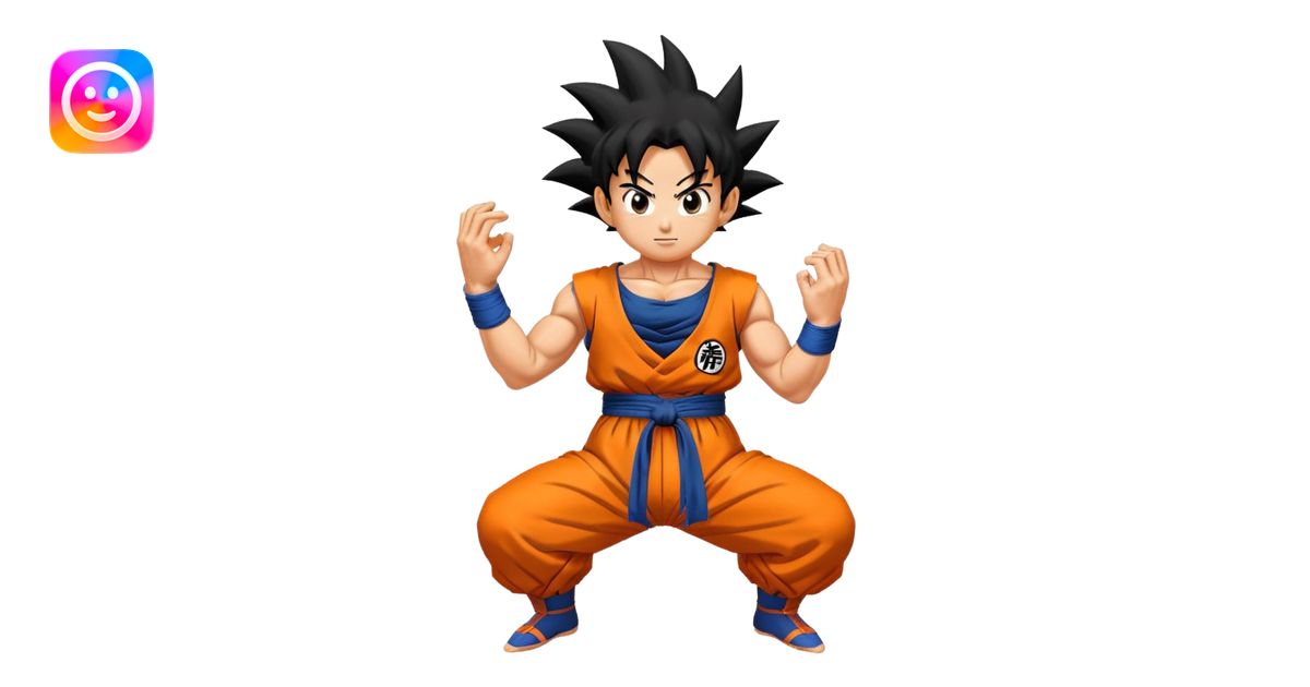 Goku from Dragon Ball Z, spiky black hair, orange gi emoji | AI Emoji ...