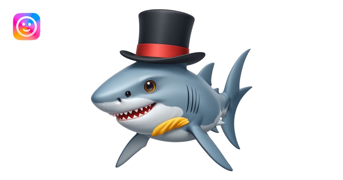 Shark with a top hat emoji | AI Emoji Generator