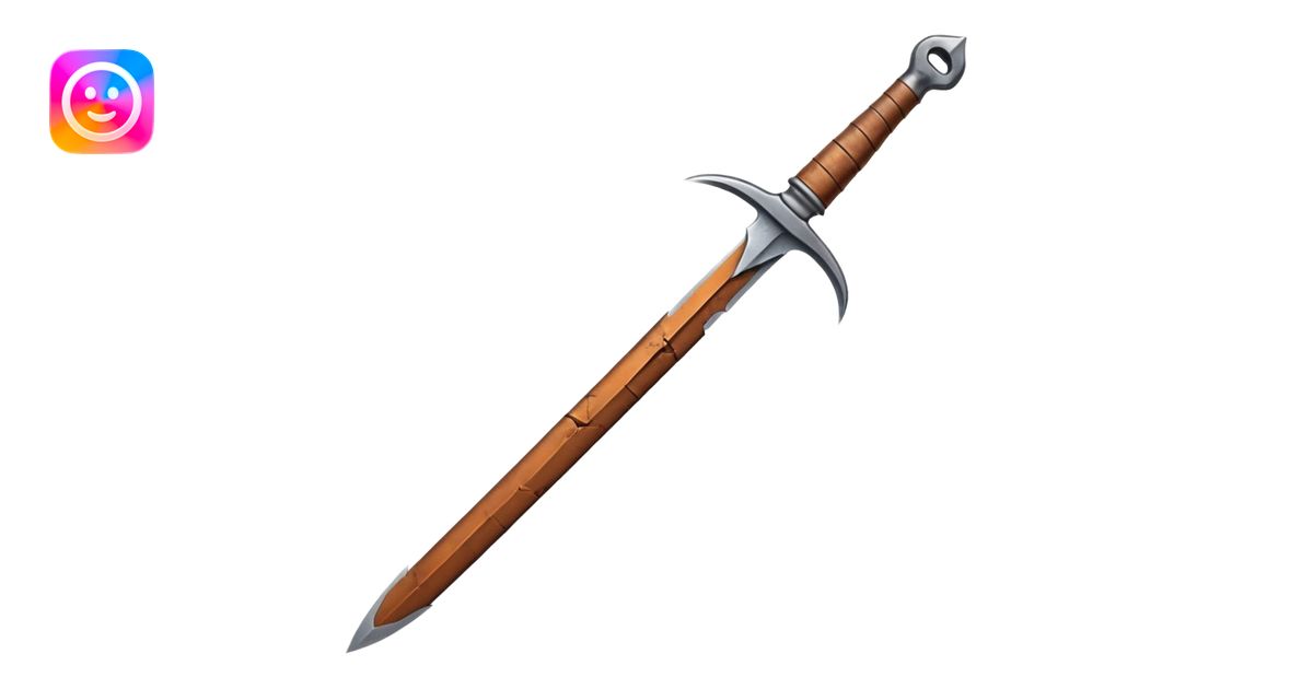 Broken rusty sword — cracked edge, worn grip emoji | AI Emoji Generator