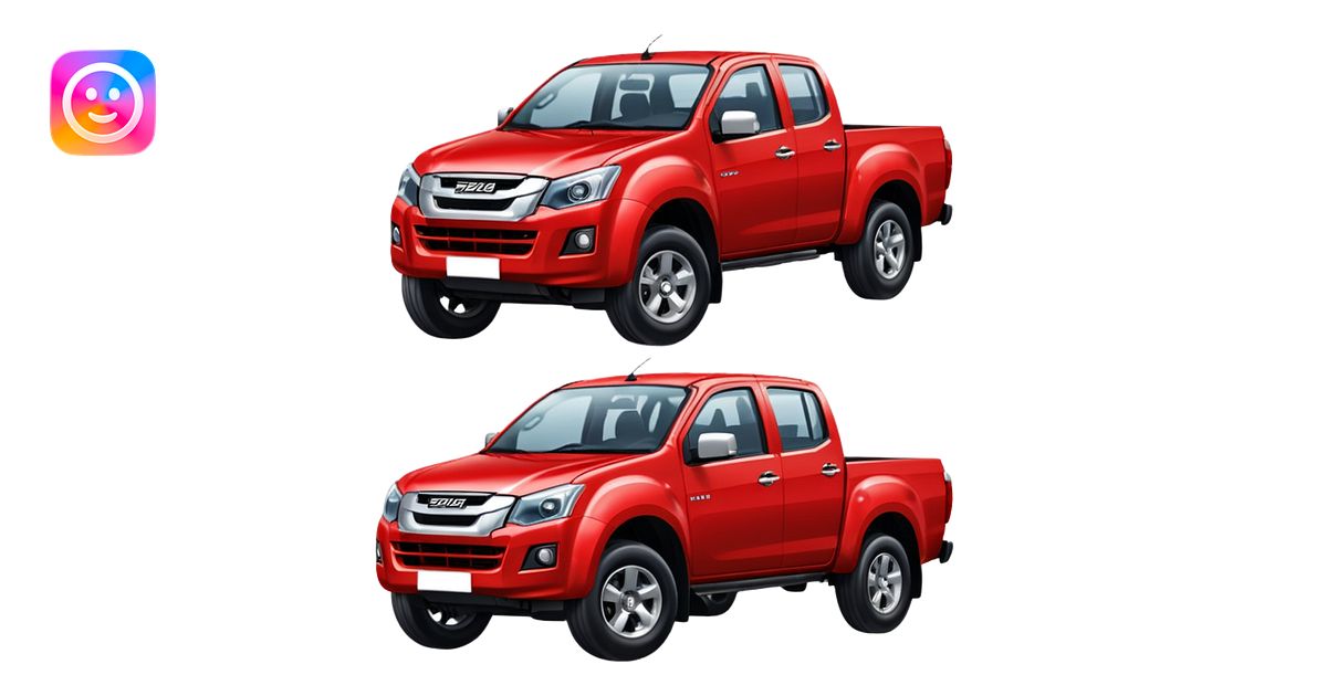 red isuzu d-max pickup truck emoji | AI Emoji Generator