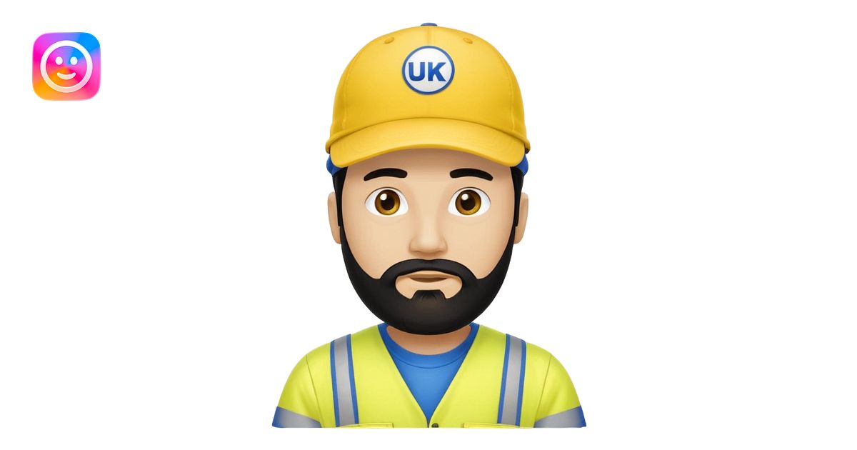 Man in yellow hi vis overalls, with black hair and full beard, wearing ...