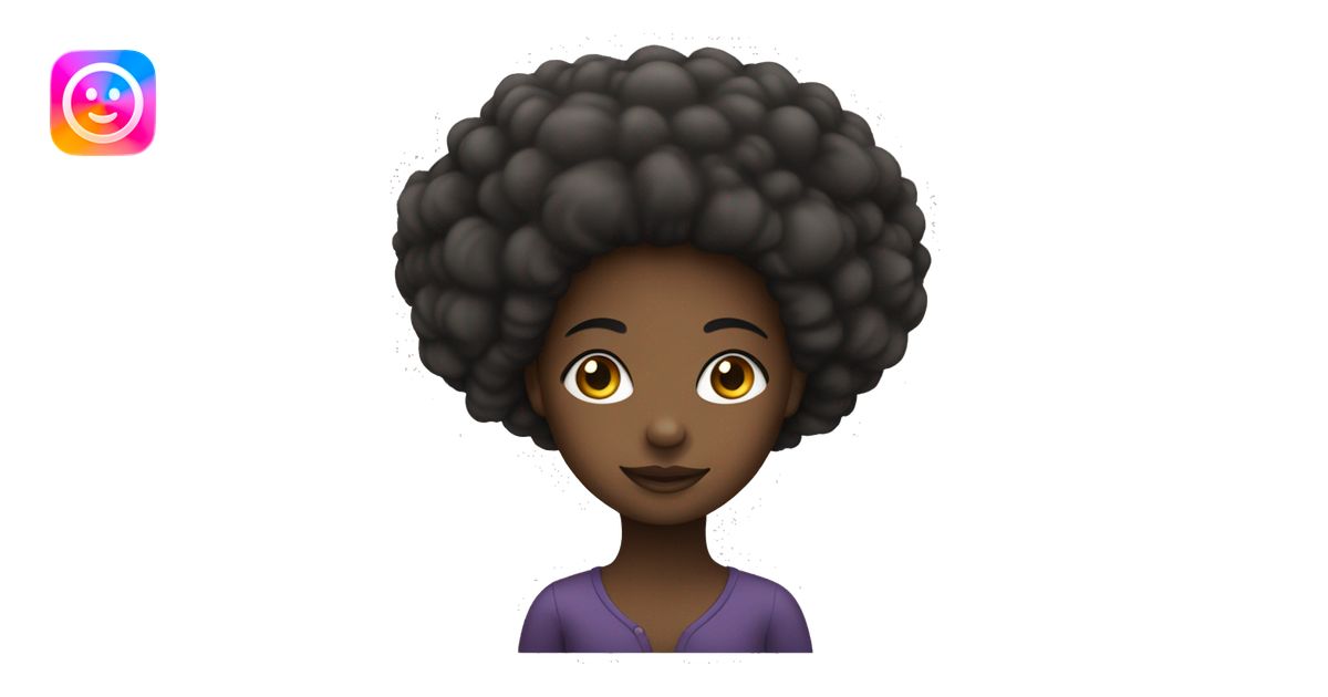 Afro girl seated emoji | AI Emoji Generator
