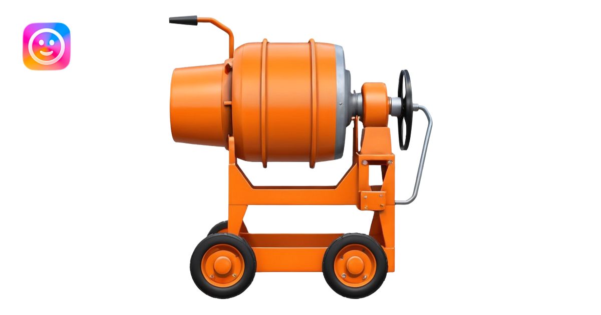 small orange concrete mixer (not a truck) emoji | AI Emoji Generator