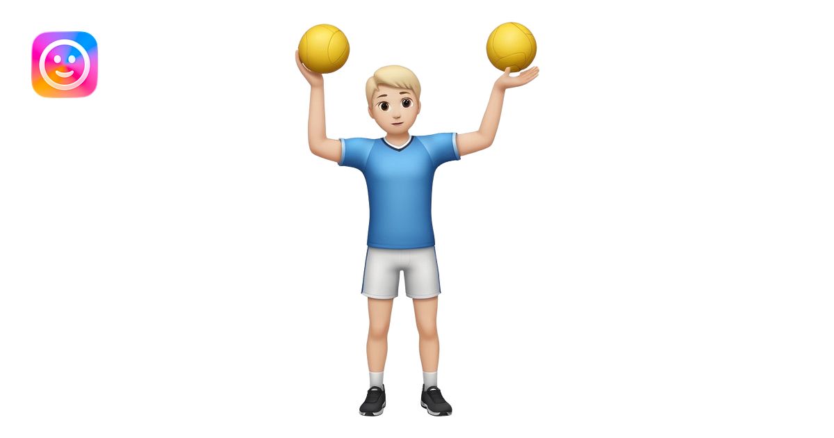 3D emoji style person throwing Ball, arm extended, centered, Full body ...