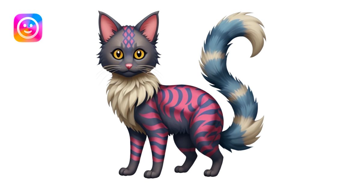 Colorful exotic Fantasy-Ragdoll-Fakémon-Lykoi-feline-hybrid (full body ...