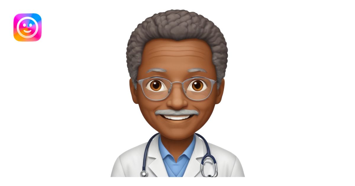aftican american doctor emoji a bit older emoji | AI Emoji Generator