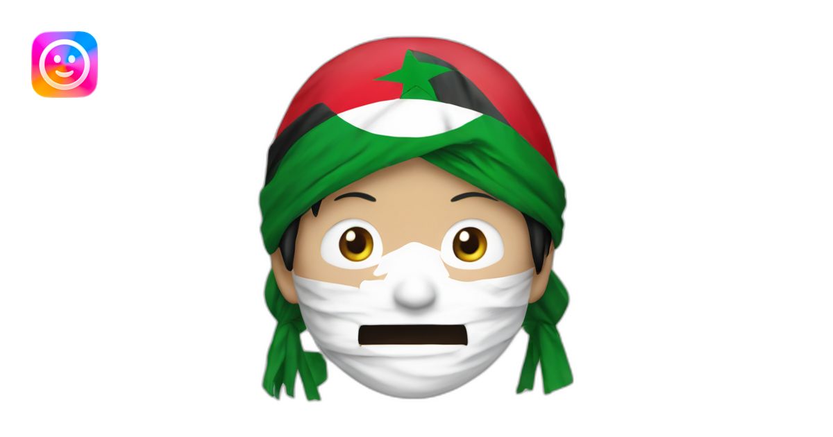 Luffy main drapeau Palestine emoji | AI Emoji Generator