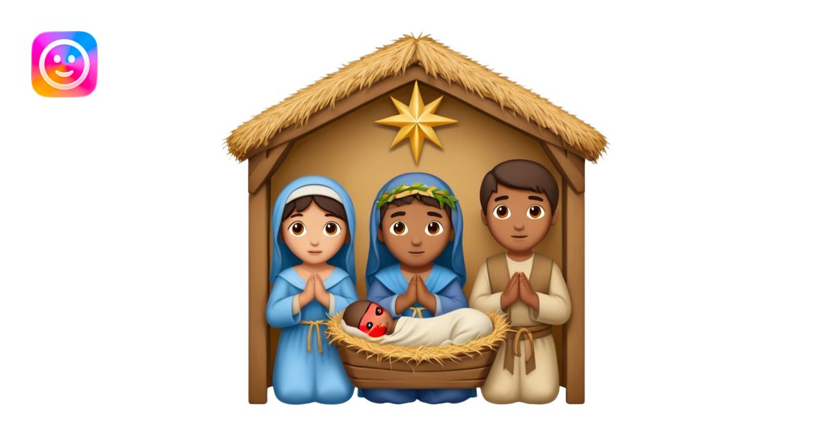 nativity scene in a manger with humans with Mediterranean skin color ...
