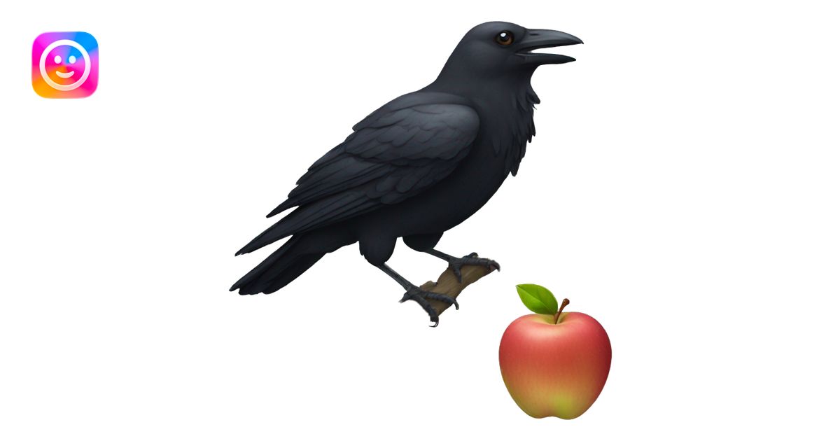 Crow apple emoji | AI Emoji Generator