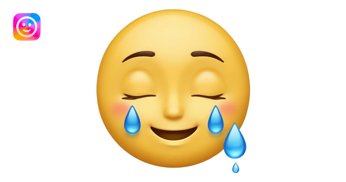 Yellow round emoji with closed eyes and a gentle smile—two wide, bright ...
