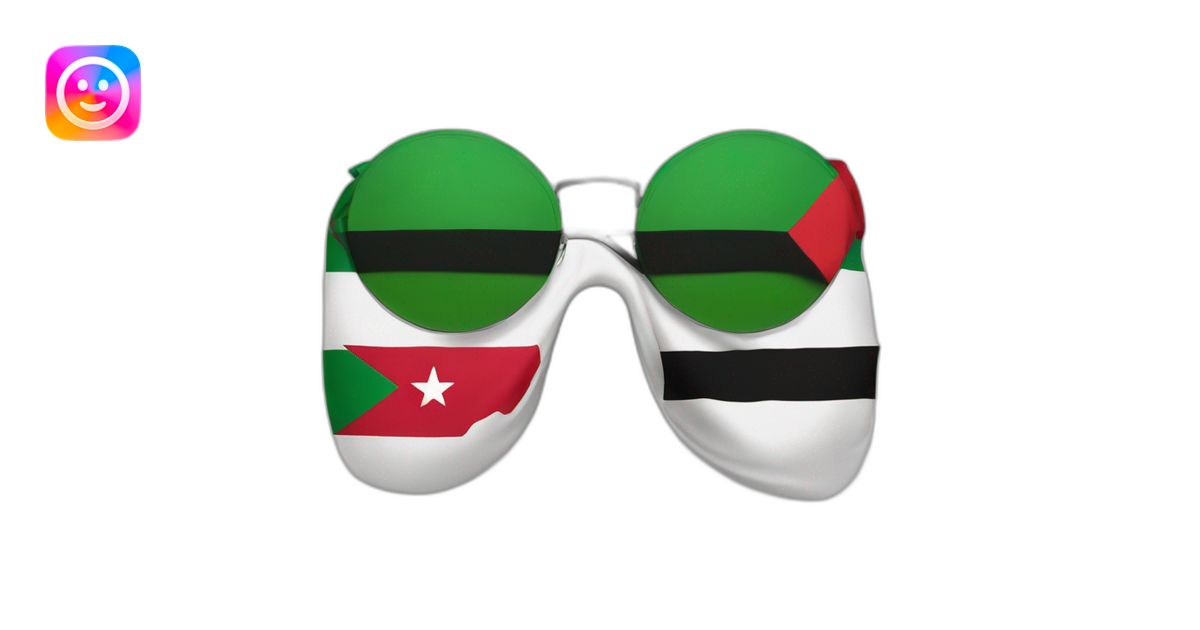 Luffy muslim sunglasses Palestine take flag emoji | AI Emoji Generator