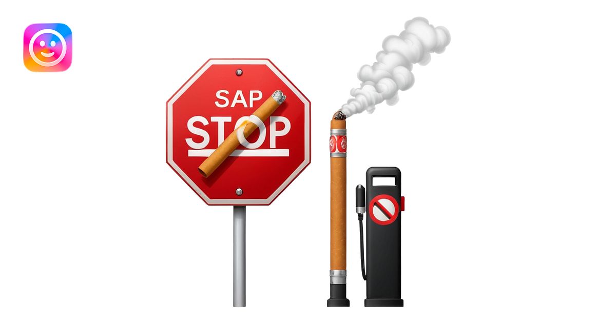 minimalist stop sign with cigarette, vape behind the stop sign in the ...