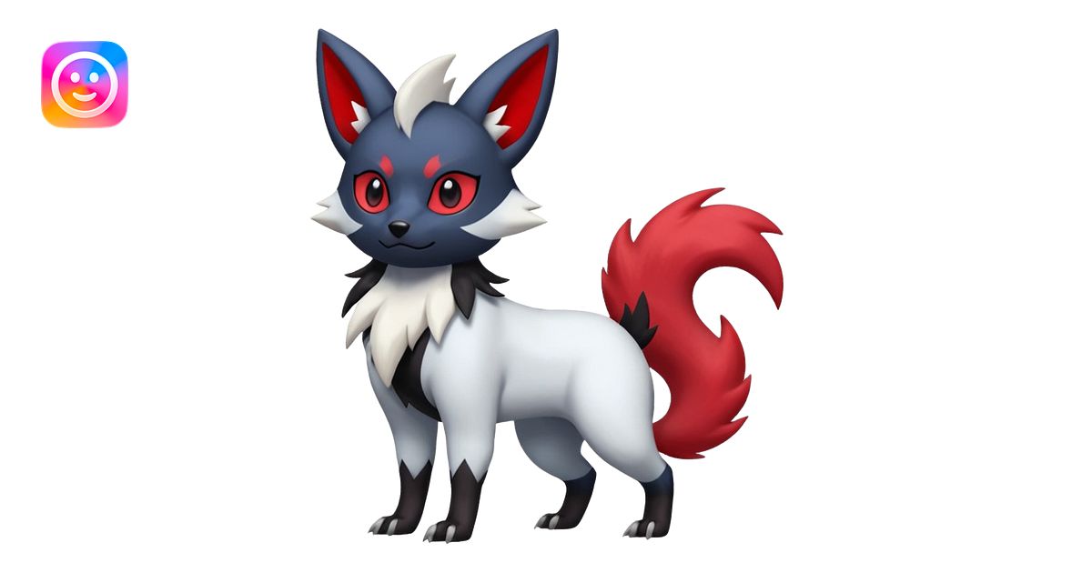 White, black and red Zorua-Absol-Umbreon-Zangoose-fusion (full body ...