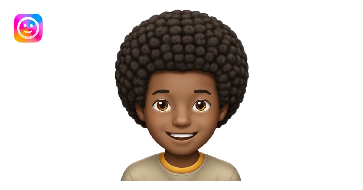 Black boy with a small afro emoji | AI Emoji Generator