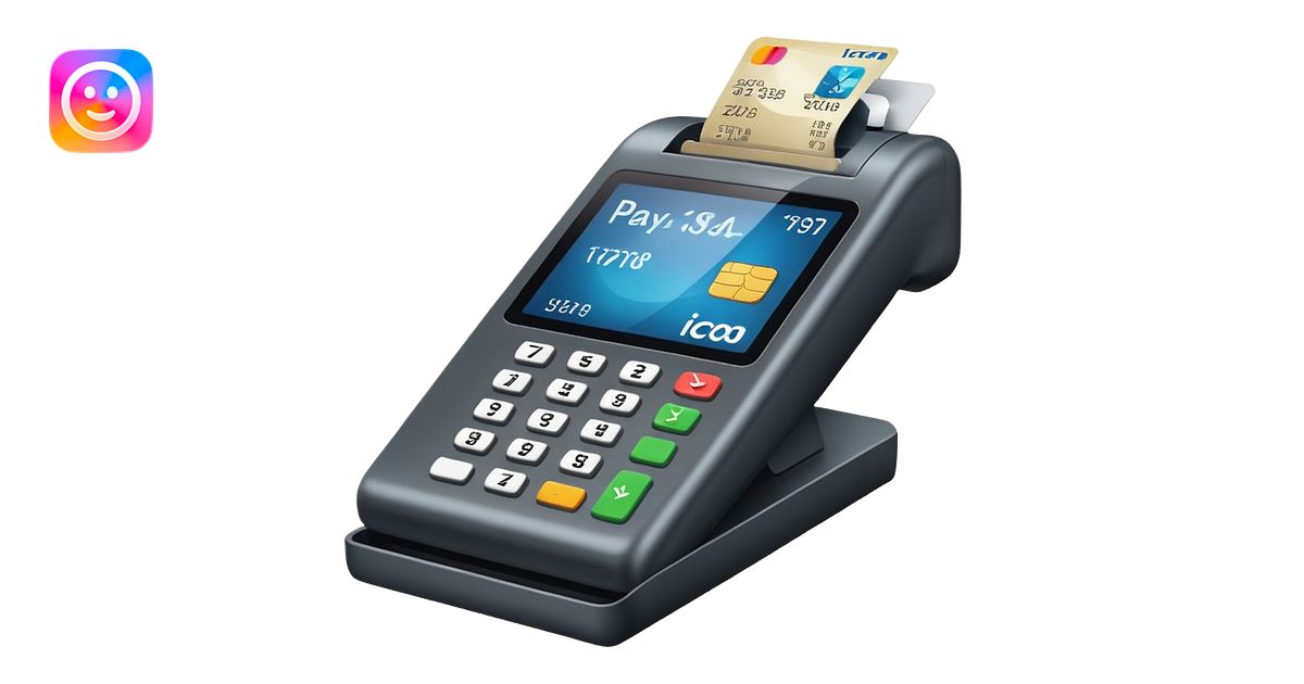 Icono de una terminal de pago con una tarjeta PAGANDO POS emoji | AI ...