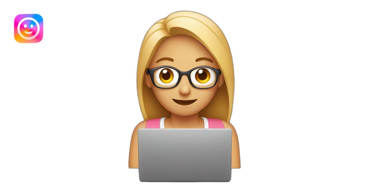 A person behind a laptop emoji | AI Emoji Generator