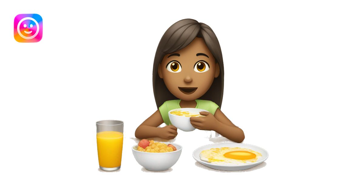 girl eating breakfast emoji | AI Emoji Generator