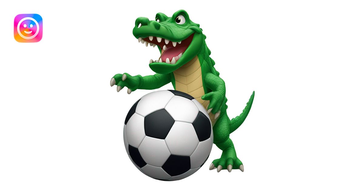 Gator kicking a soccer ball emoji | AI Emoji Generator