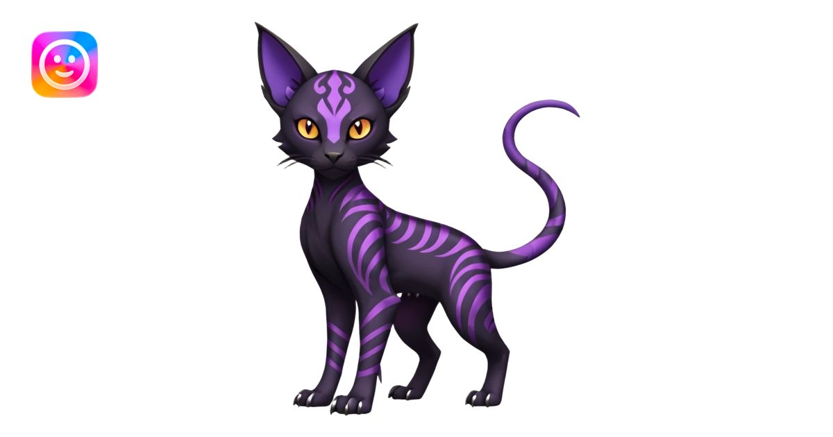 Black edgy Noivern-Litten-Sphynx-Lykoi-Caracal-cat-Fakemon full-body ...