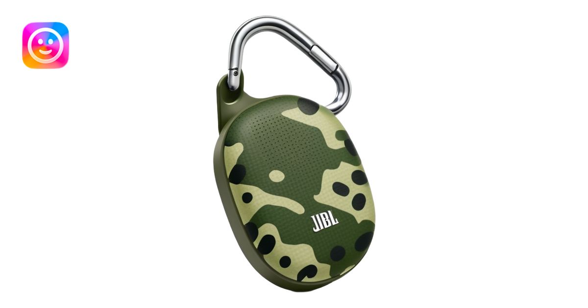 Super simplified JBL Clip 4 speaker, abstract oval shape with tiny ...