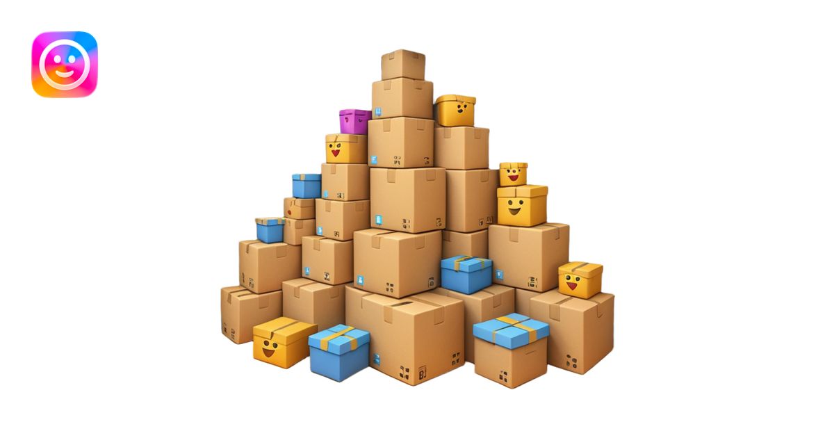 Generate a realistic emoji-style of a overfilled storage room where the ...