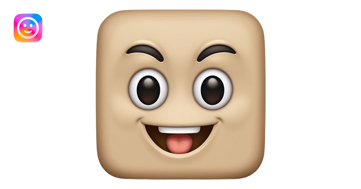 make a brown wall with 2 black eyes and a smile emoji | AI Emoji Generator