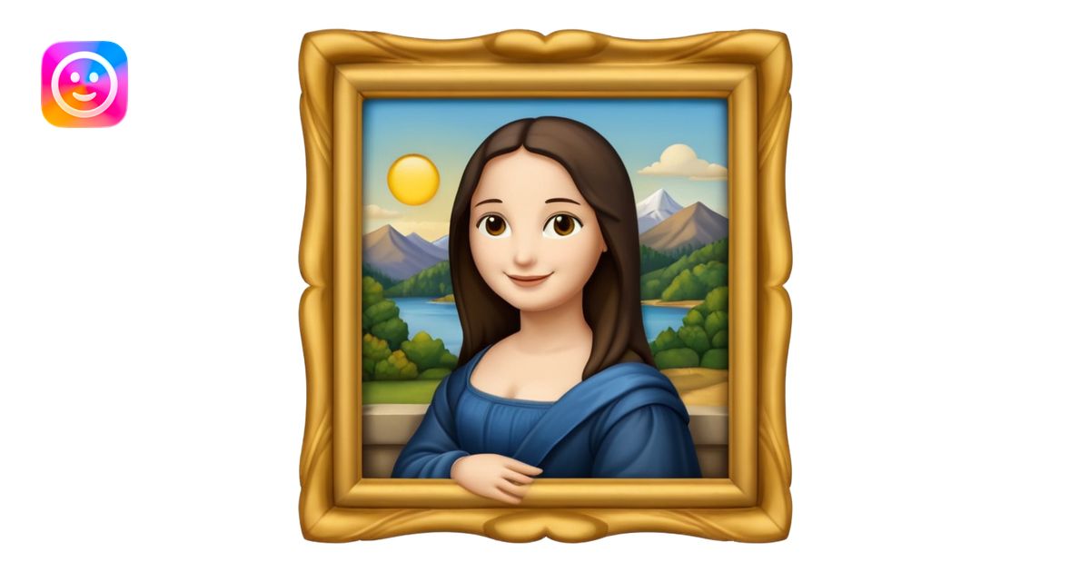 Mona Lisa inside of a picture frame emoji | AI Emoji Generator