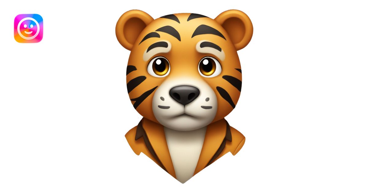 a dull, cute and classy bear but looks like a tiger emoji | AI Emoji ...