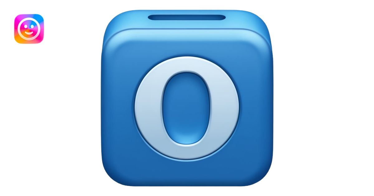 number zero in a box that blue emoji | AI Emoji Generator