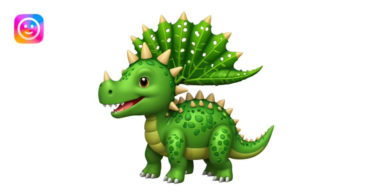 cartoon stegosaurus with music notes emoji | AI Emoji Generator