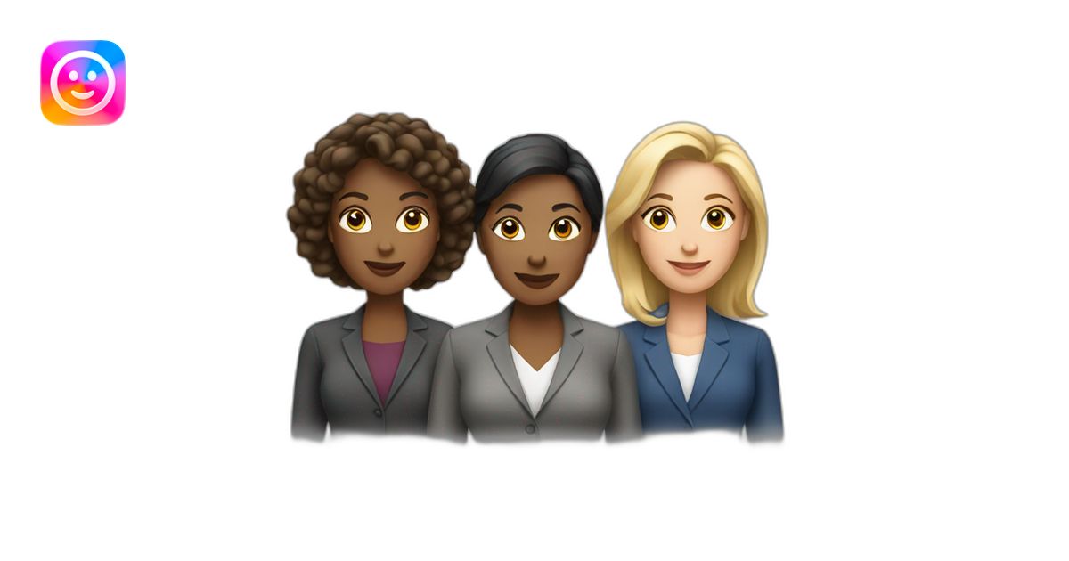 three professional women standing diverse emoji | AI Emoji Generator